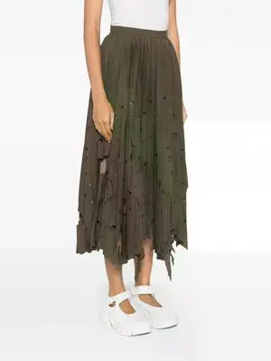 Mihara Yasuhiro Cut-out Pleated Skirt