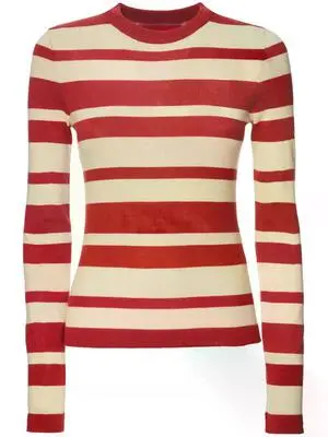 La DoubleJ Striped Cotton-blend Jumper - Neutrals