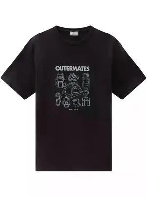 Woolrich Logo-print Organic Cotton T-shirt - Black