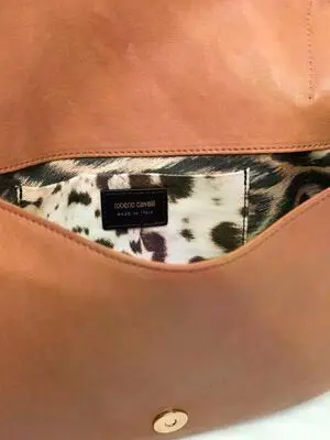 Roberto Cavalli Fang Leather Shoulder Bag