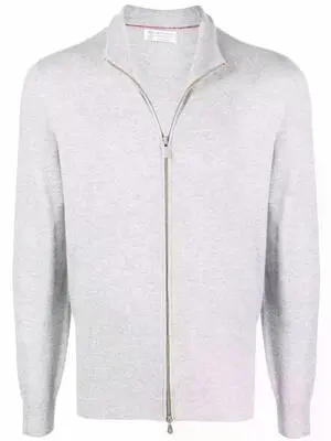 Brunello Cucinelli Zip-up Cashmere Jumper - Grey