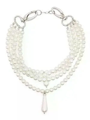 ATU BODY COUTURE Layered Necklace With Statement Pendant - Silver