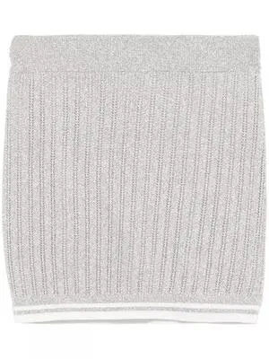 Casablanca Knitted Mini Skirt - Silver