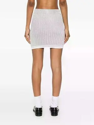 Casablanca Knitted Mini Skirt - Silver