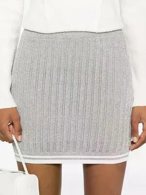 Casablanca Knitted Mini Skirt - Silver