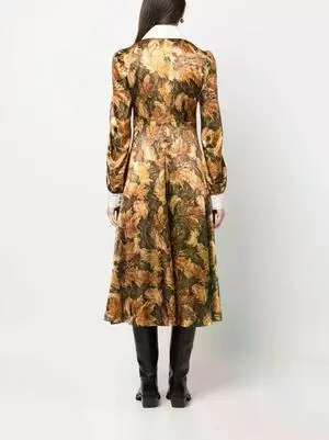 ERL Leaf-print Shirt Dress