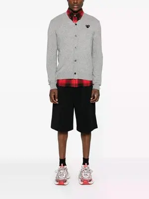 Play Comme Des Garcon Logo Patch V-neck Cardigan