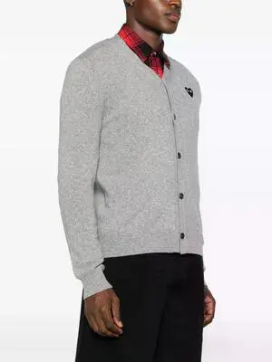 Play Comme Des Garcon Logo Patch V-neck Cardigan