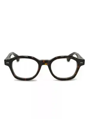 PETER AND MAY Geometric-frame Glasses - Brown