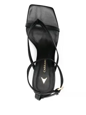 ANDREA CARRANO 85mm Leather Sandals - Black