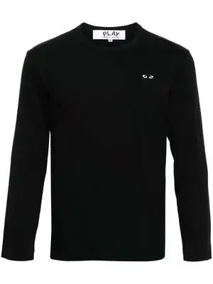 Play Comme Des Garcon Long Sleeve T-shirt With Heart Patch