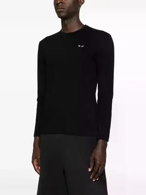 Play Comme Des Garcon Long Sleeve T-shirt With Heart Patch