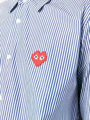 Play Comme Des Garcon Embroidered-logo Striped Shirt