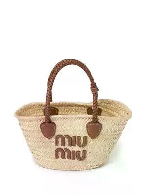 Miu Miu Woven Fabric Tote Bag