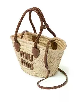 Miu Miu Woven Fabric Tote Bag