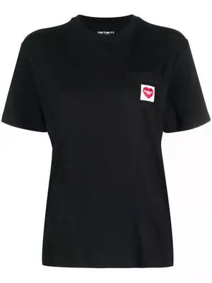Carhartt Work In Progress Organic Cotton T-shirt With Logo Patch - Black