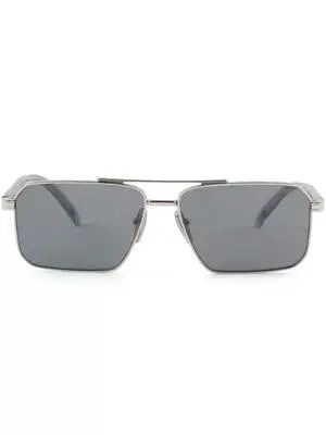 Prada Double-bridge Pilot Sunglasses - Silver