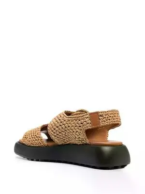 TOD'S Woven Raffia 45mm Sandals