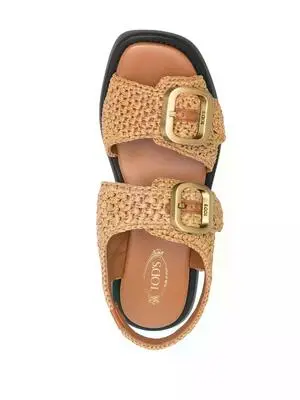 TOD'S Woven Raffia 45mm Sandals