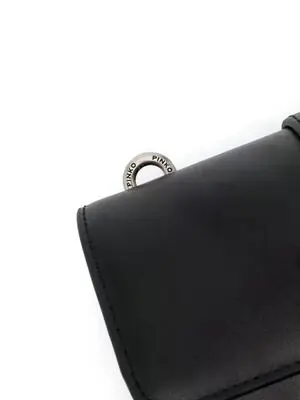 Pinko Small Leather Shoulder Bag With Studded Strap And Love Birds Buckle