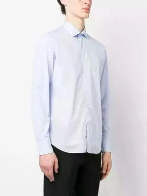 TINTORIA MATTEI 954 Long-sleeved Cotton Shirt - Blue
