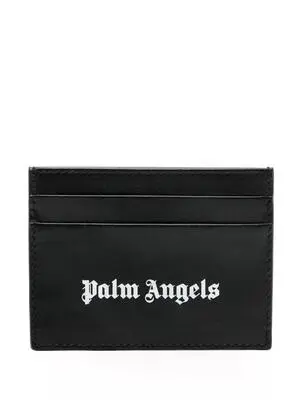 Palm Angels Logo-print Leather Cardholder - Black