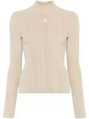 COURREGES Reedition Ribbed Sweater - Neutrals