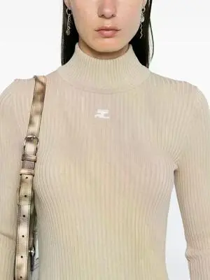 COURREGES Reedition Ribbed Sweater - Neutrals