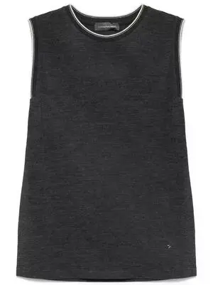 Lorena Antoniazzi Contrast-trim Tank Top - Grey