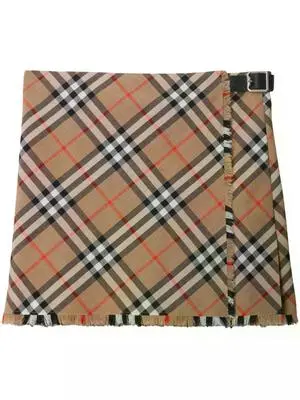 Burberry Checkered Wool-blend Skirt