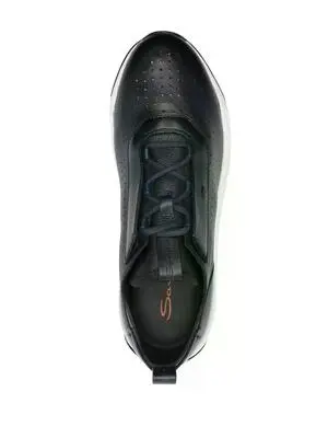Santoni Low-top Leather Sneakers - Blue