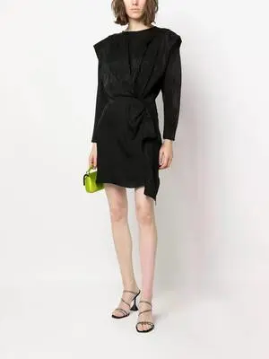 IRO PARIS Long-sleeved Draped Jacquard Dress