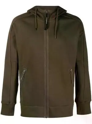 C.P. COMPANY Goggle-detail Zip-up Hoodie - Green