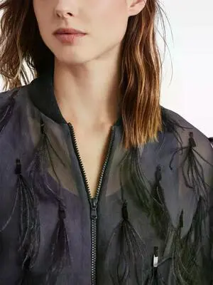 Brunello Cucinelli Feather-embellished Satin Jacket