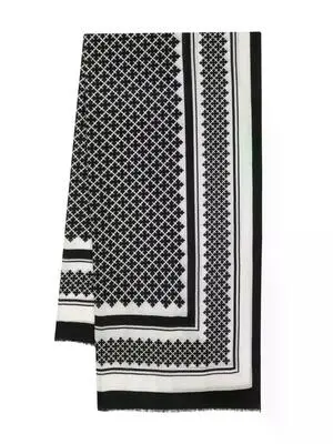 BY MALENE BIRGER Julee Patterned-intarsia Wool Scarf - Black