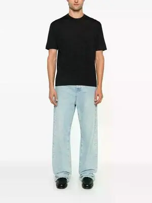 D4.0 Wool Crew Neck Short Sleeve Sweater - Grey