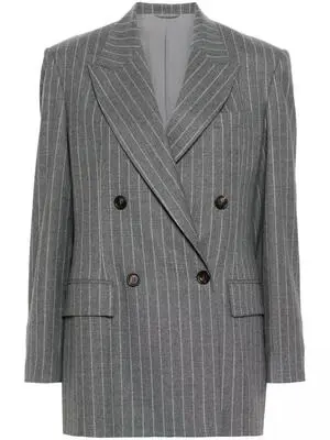 Brunello Cucinelli Pinstriped Wool Blazer