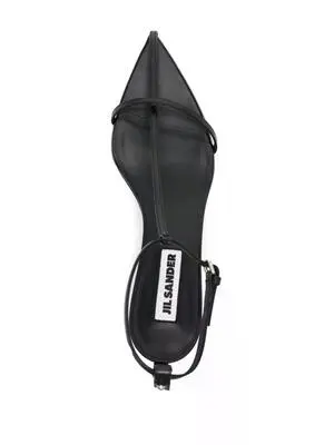 JIL SANDER 80mm Leather Sandals - Black