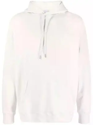 Sunspel Cotton Hoodie With Drawstring Fastening - Neutrals