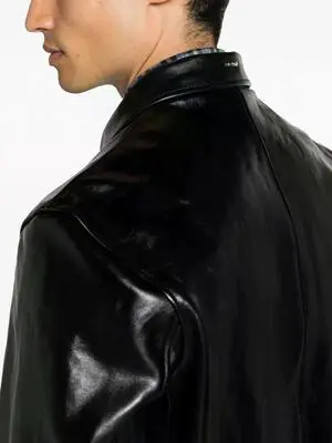 Our Legacy Leather Zipped Jacket - Black