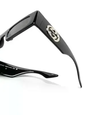 Gucci Double G Rectangular-frame Sunglasses