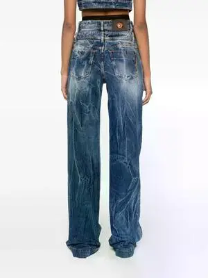 Versace Double-waist Wide-leg Jeans