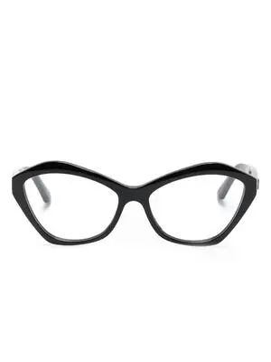 Balenciaga Logo-plaque Cat-eye Glasses - Black