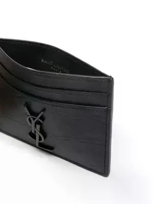 Saint Laurent Monogram Logo Plaque Cardholder