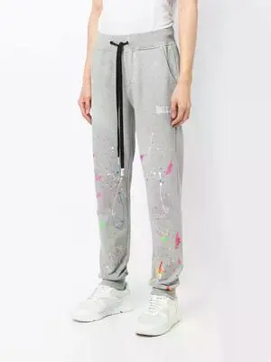 HACULLA. Paint-splatter Drawstring Track Pants - Grey