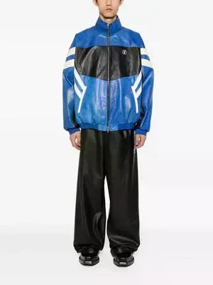 Vetements Logo-embroidered Leather Jacket