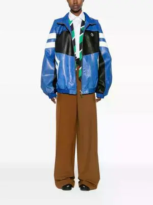 Vetements Logo-embroidered Leather Jacket