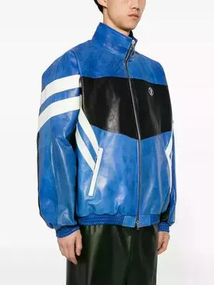 Vetements Logo-embroidered Leather Jacket