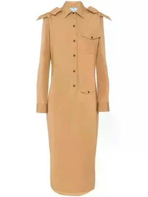 Prada Triangle-logo Cotton Shirtdress