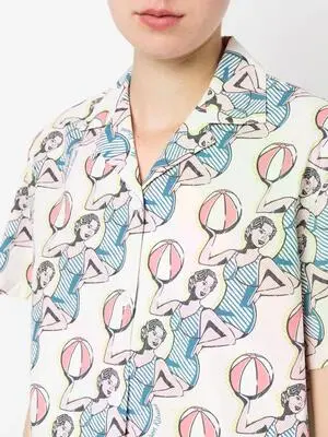 Maison Kitsuné Graphic-print Cotton Shirt